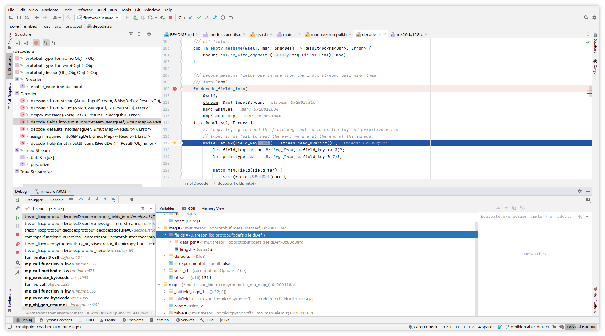 Debugging On Hardware Trezor Firmware